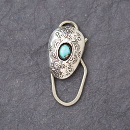 Key Ring SS/Turq Stone