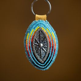 Blue & Silver Beaded Keyring