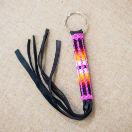 Beaded Leather Keychain